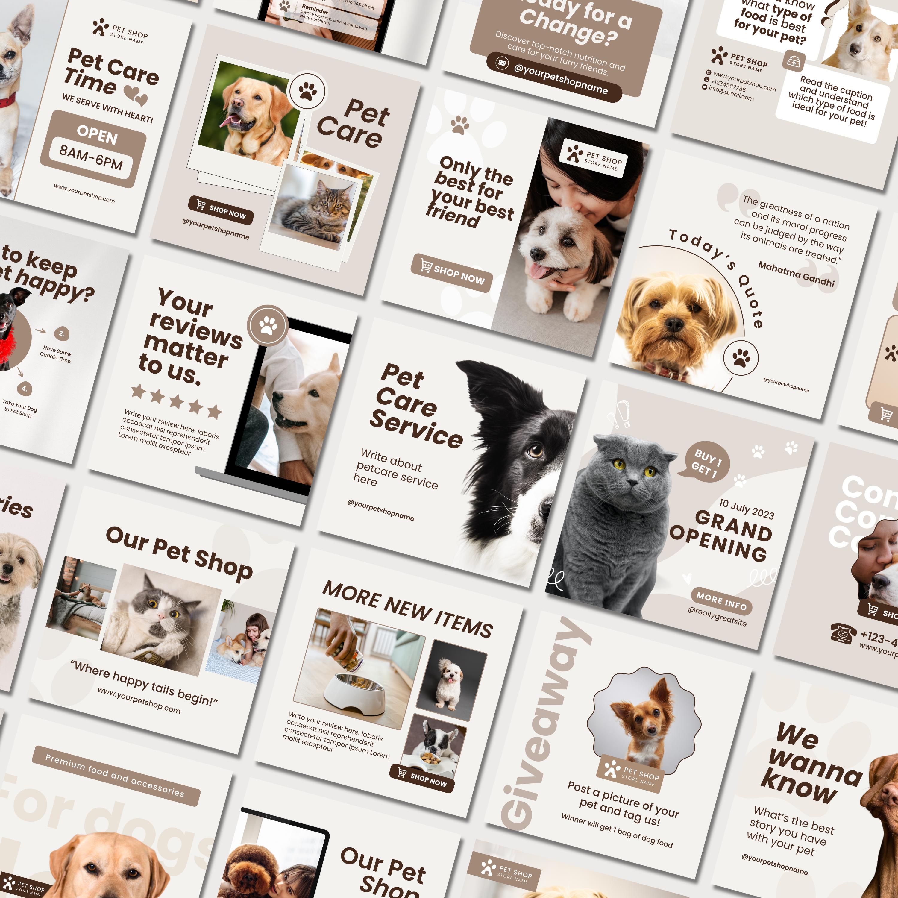 Pets Instagram Post Template | Pet Instagram Story Template | Social ...