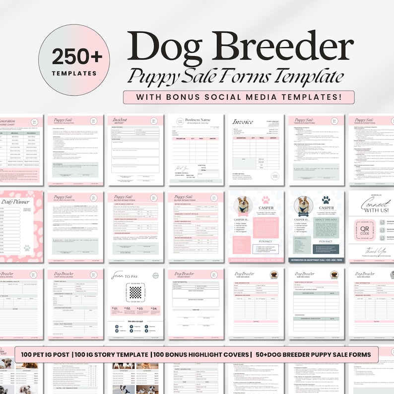 Puppy Breeder Starter Kit Templates, Dog Breeder Service Agreement ...