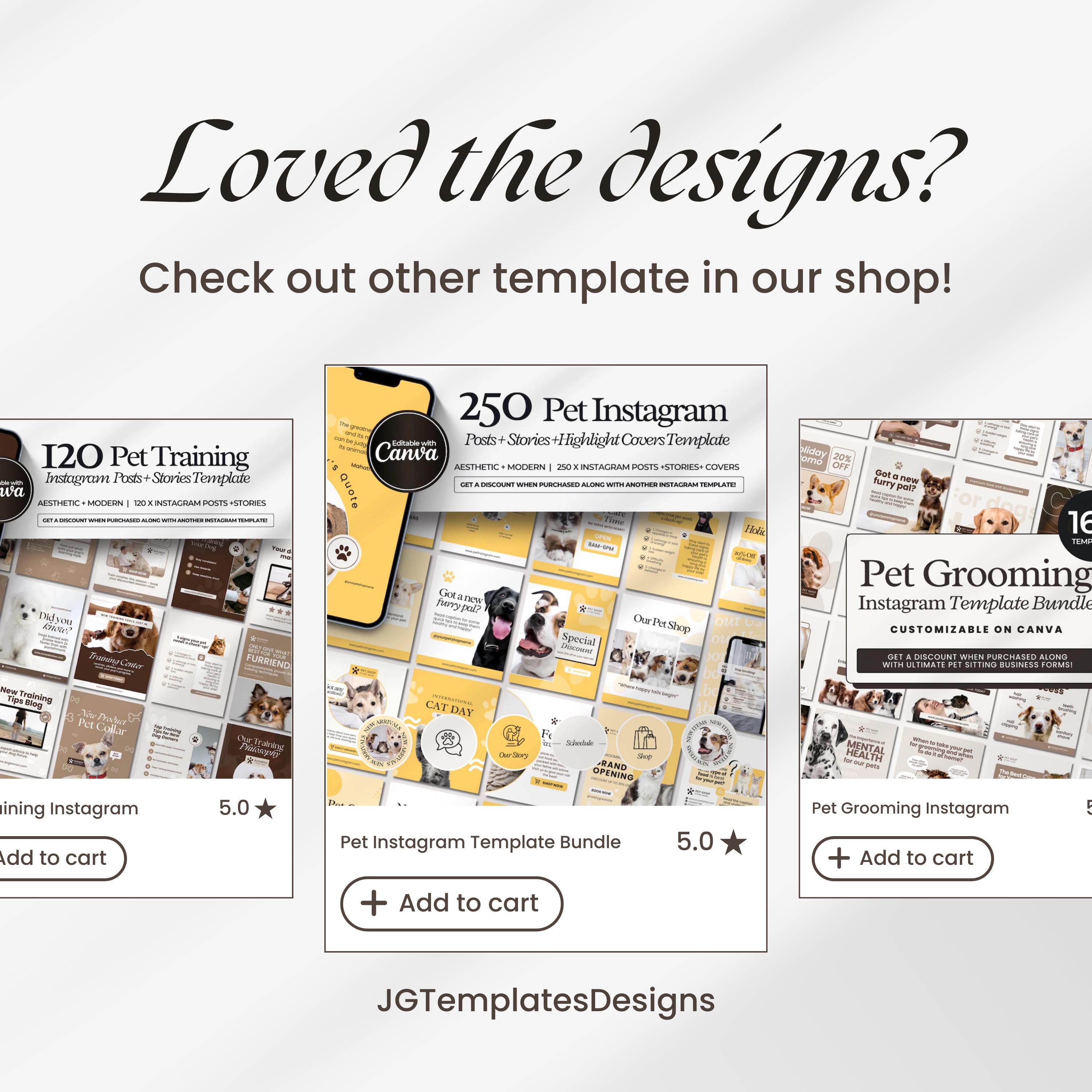 Pets Instagram Post Template | Pet Instagram Story Template | Social ...