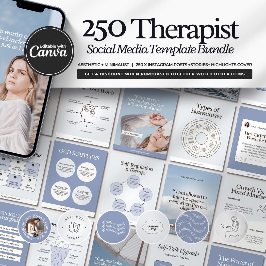Therapist Instagram Templates, Psychologist Social Media, Mental Health ...