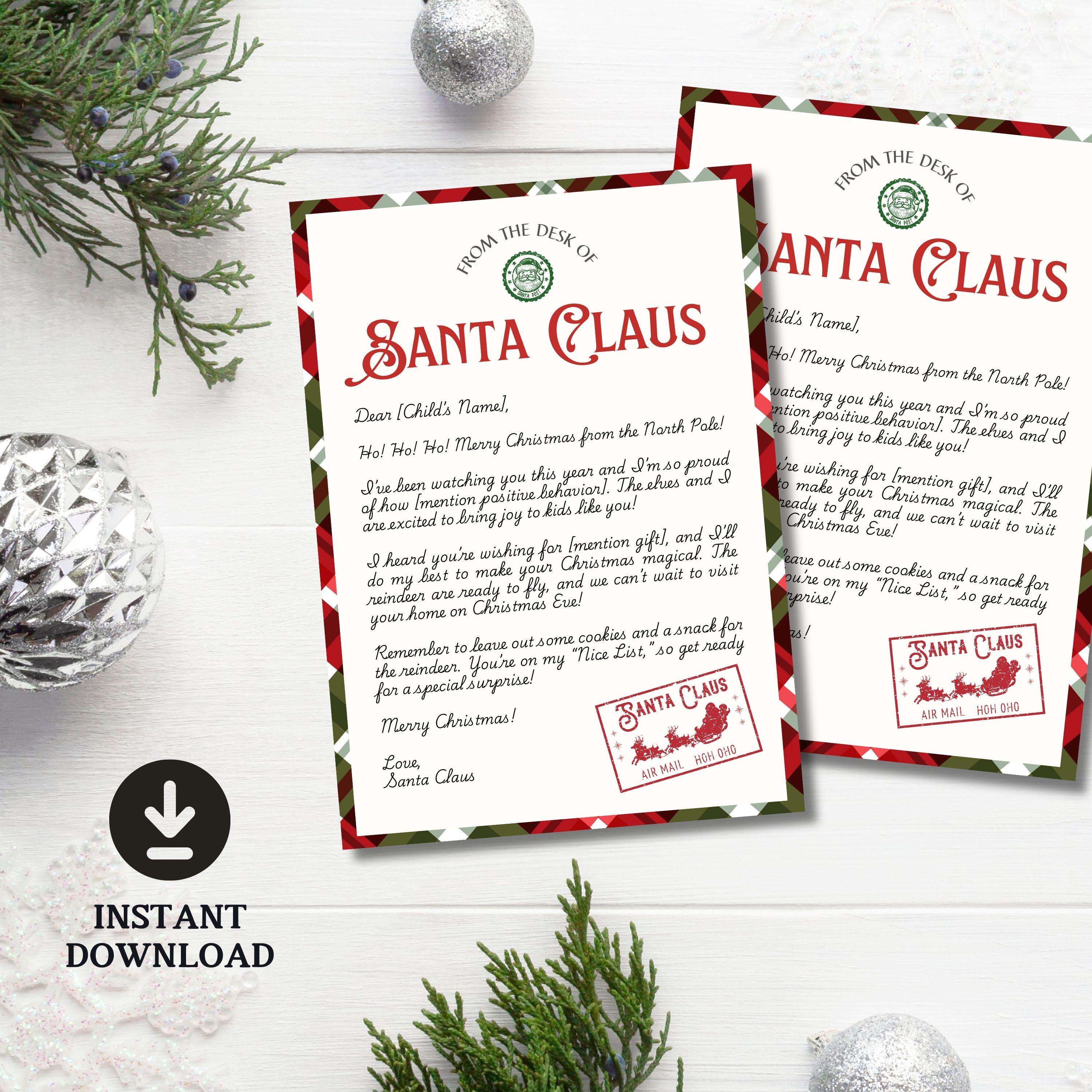 Editable Personalized Christmas Letter From Santa, Easy Edit Santa ...