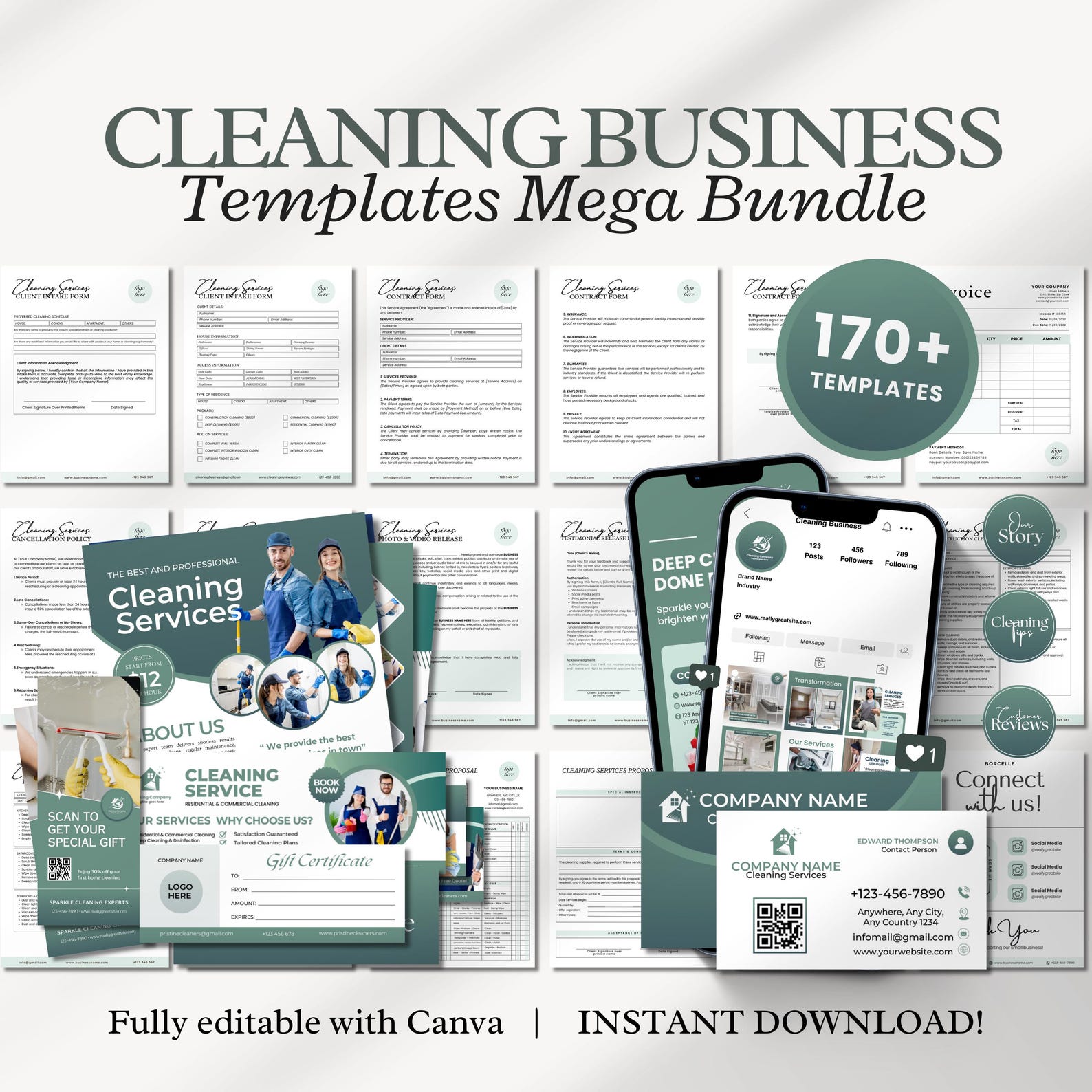 Cleaning Business Forms, Editable Cleaning Contract, Cleaning Checklist ...