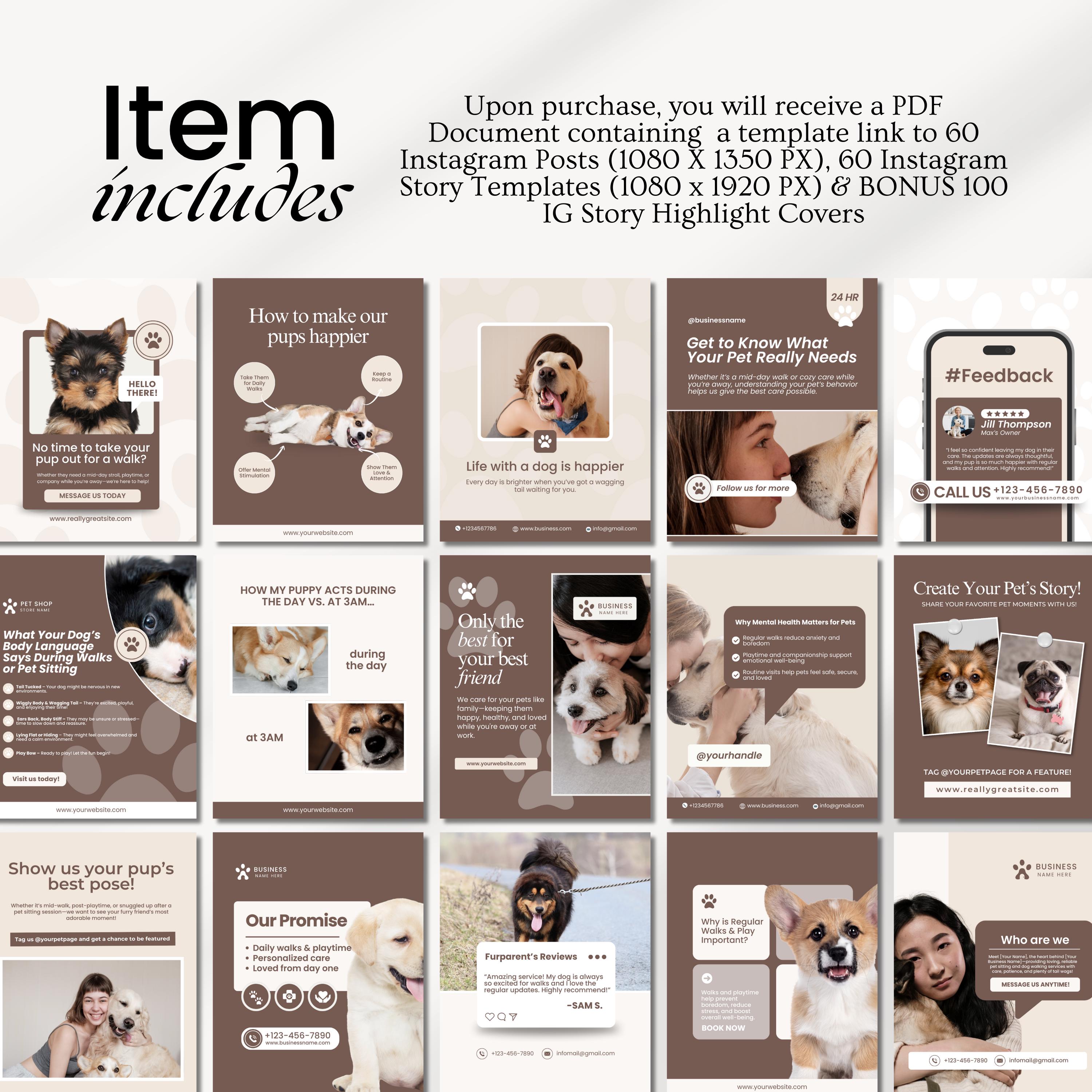 Pets Instagram Post Template | Pet Instagram Story Template | Social ...