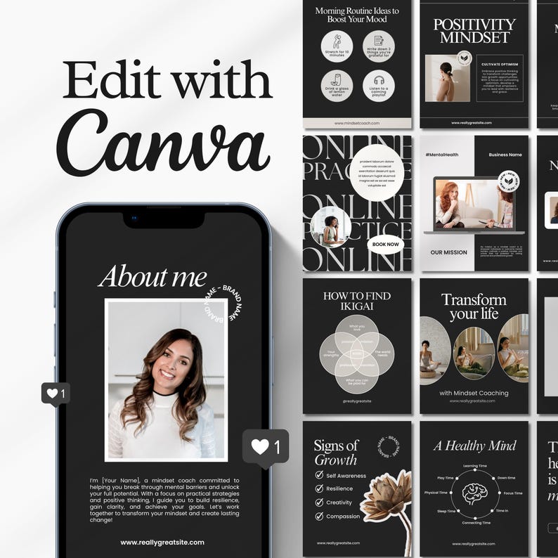 Mindset Coach Instagram Templates | Life Coach Templates | Mindset ...
