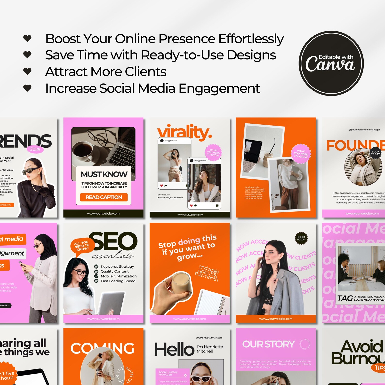 Social Media Manager Instagram Templates, Social Media Manager ...