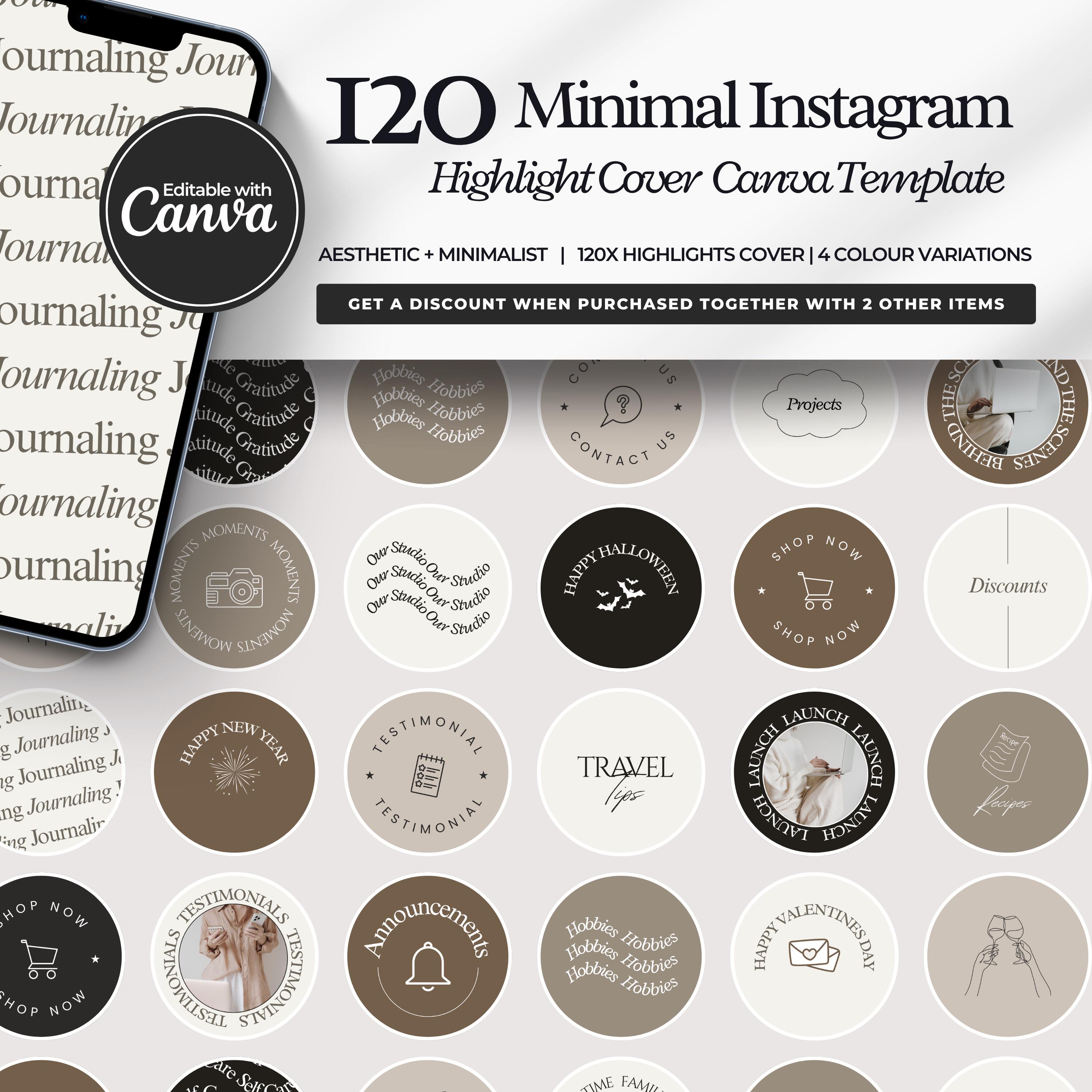 Minimal Instagram Highlight Covers Bundle Neutral Story Instagram ...