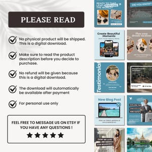 Travel Instagram Bundle Templates, Travel Agent Social Media, Instagram ...