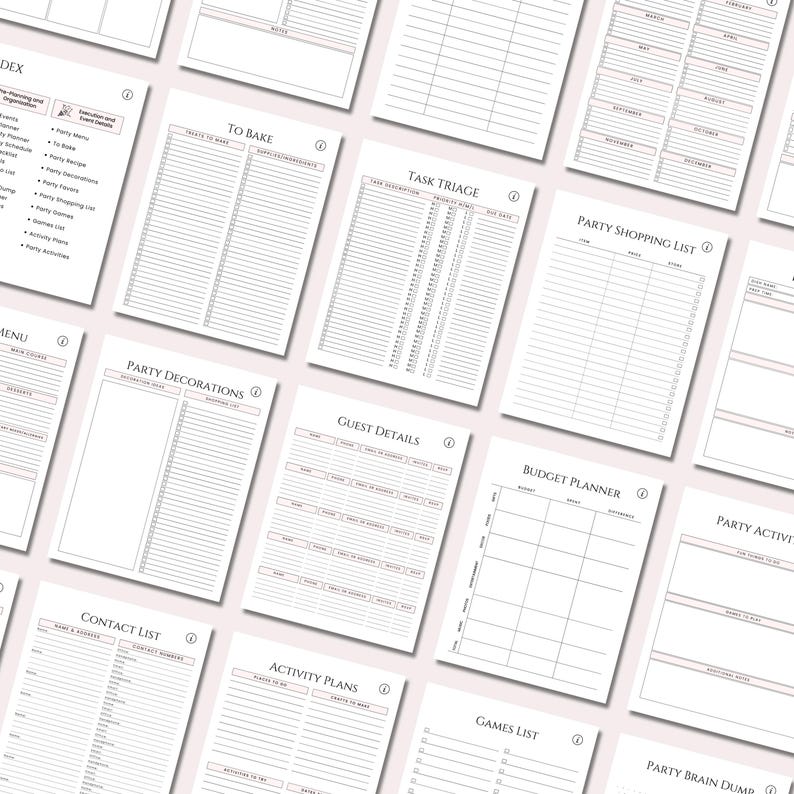 Birthday Plan Template Printable, Birthday Planner, Event Planning ...