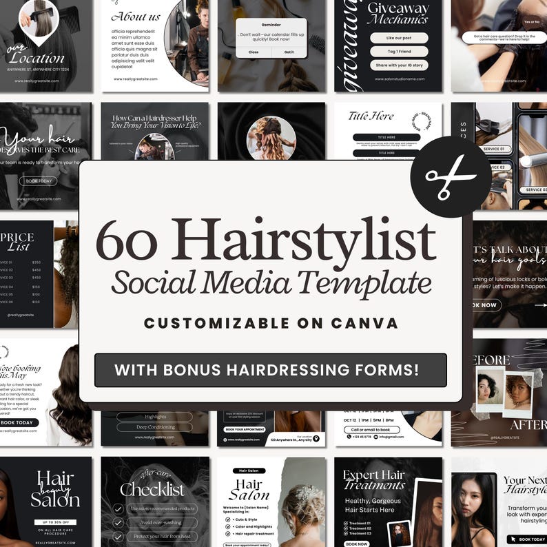 Hairstylist Instagram Templates I Hairdresser Instagram Templates I ...