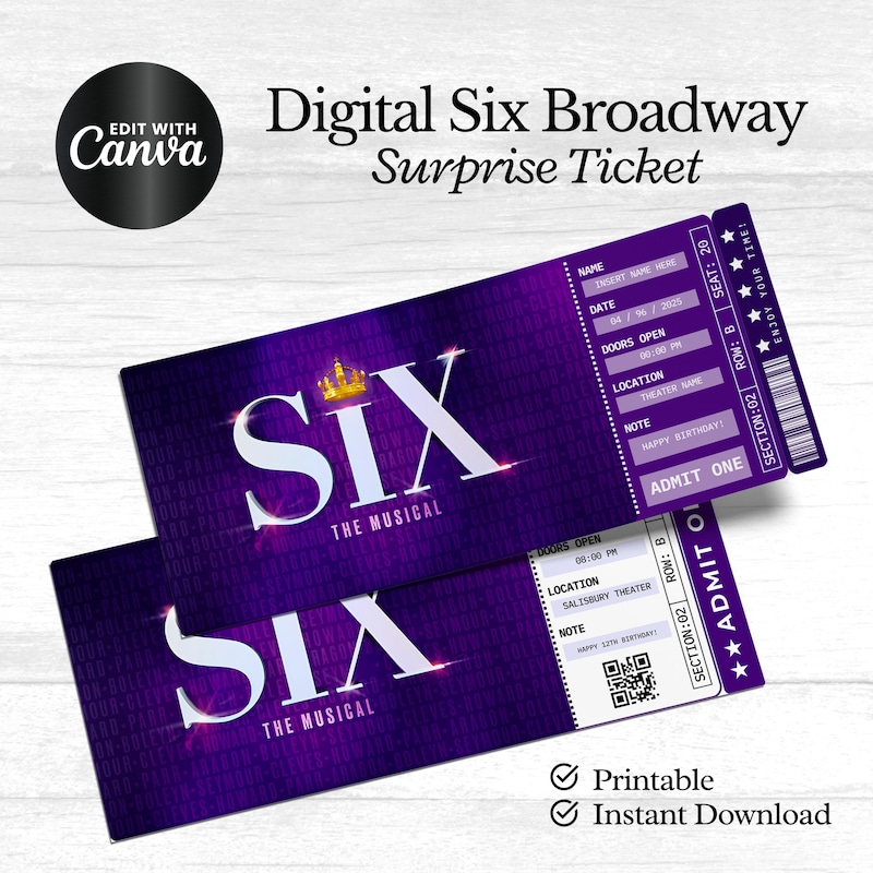 Six Ticket - Etsy