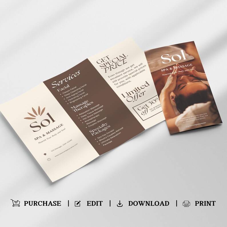 Trifold Brochure Template | Minimalist Esthetician Template Brochure ...