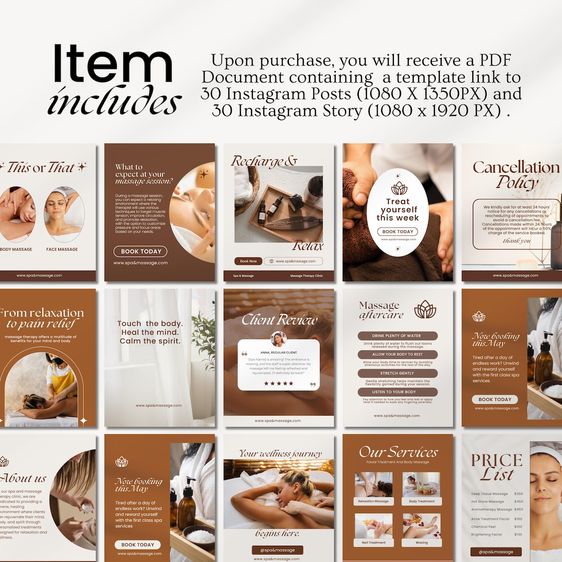 Massage Therapist Instagram Post Template | Massage Therapy Social ...