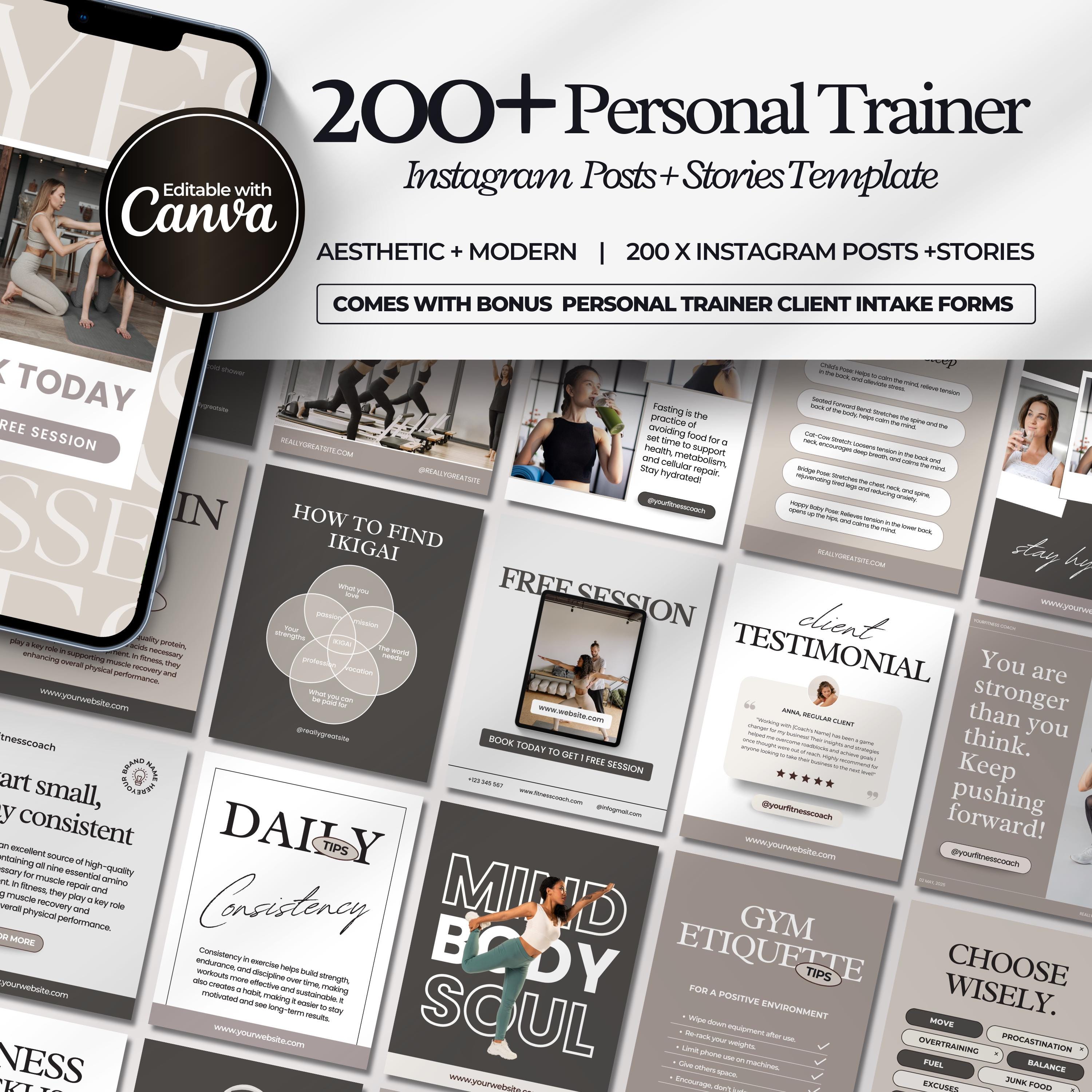 200 Personal Trainer Templates | Fitness Coach Instagram Template , Gym ...