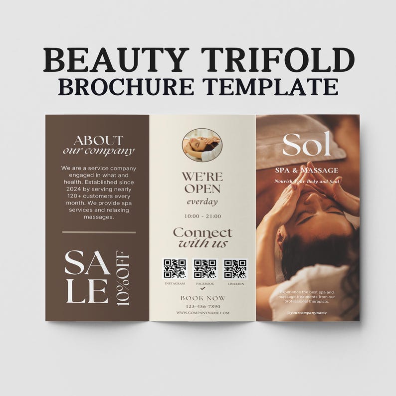 Trifold Brochure Template | Minimalist Esthetician Template Brochure ...