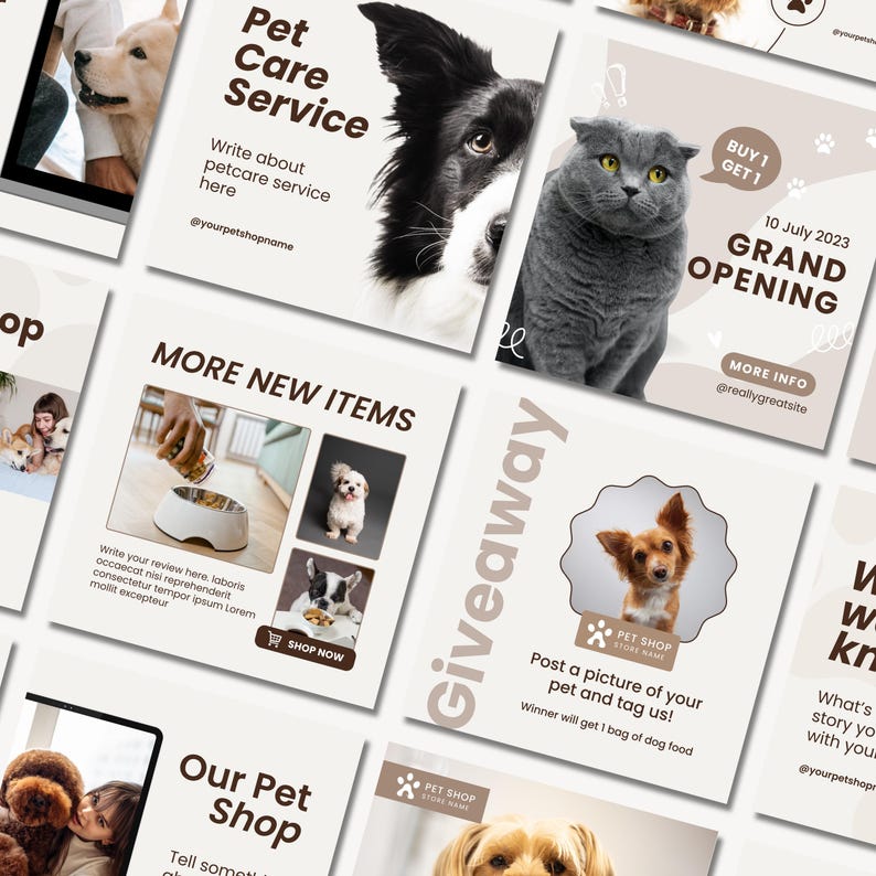 Pets Instagram Post Template | Pet Instagram Story Template | Social ...