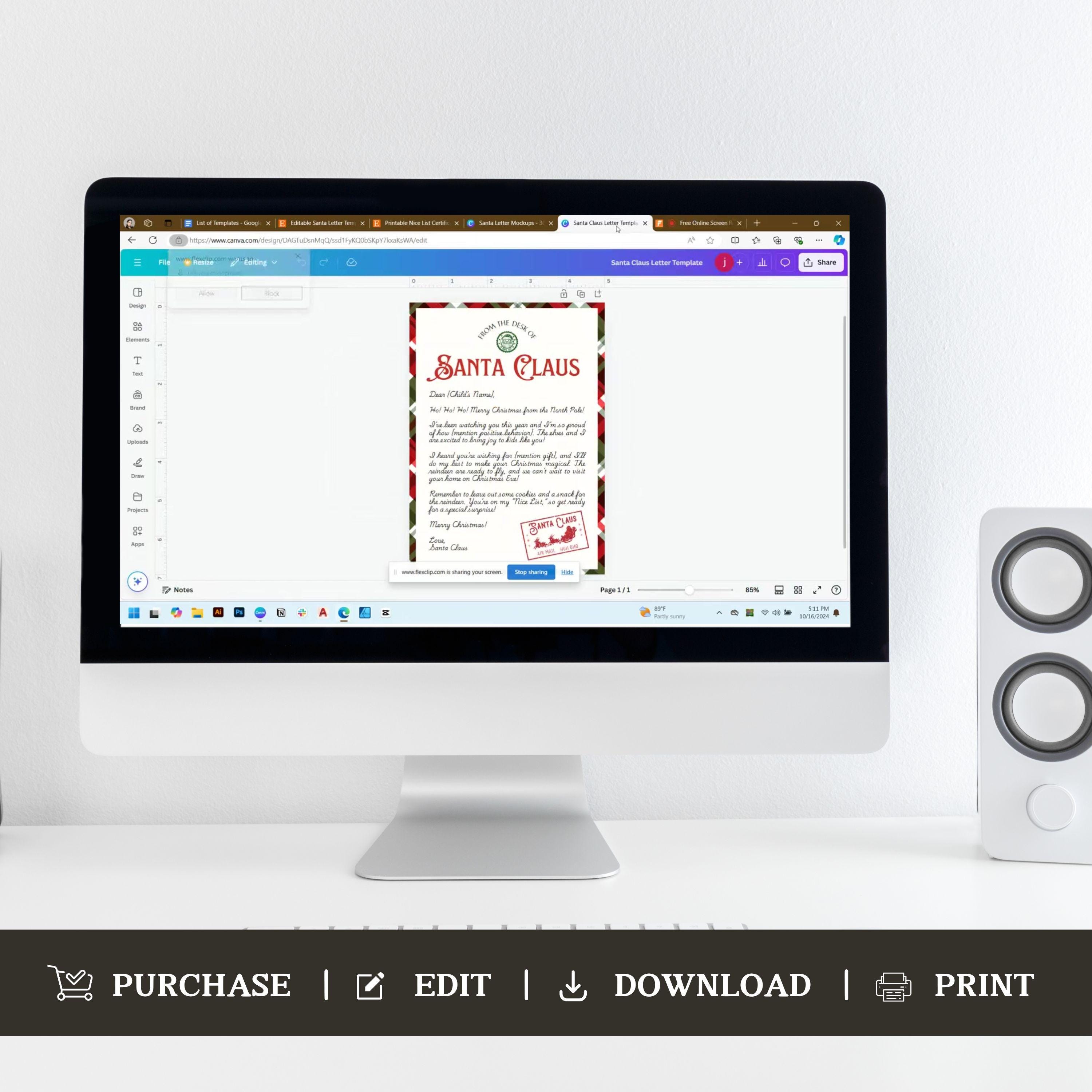 Editable Personalized Christmas Letter From Santa, Easy Edit Santa ...