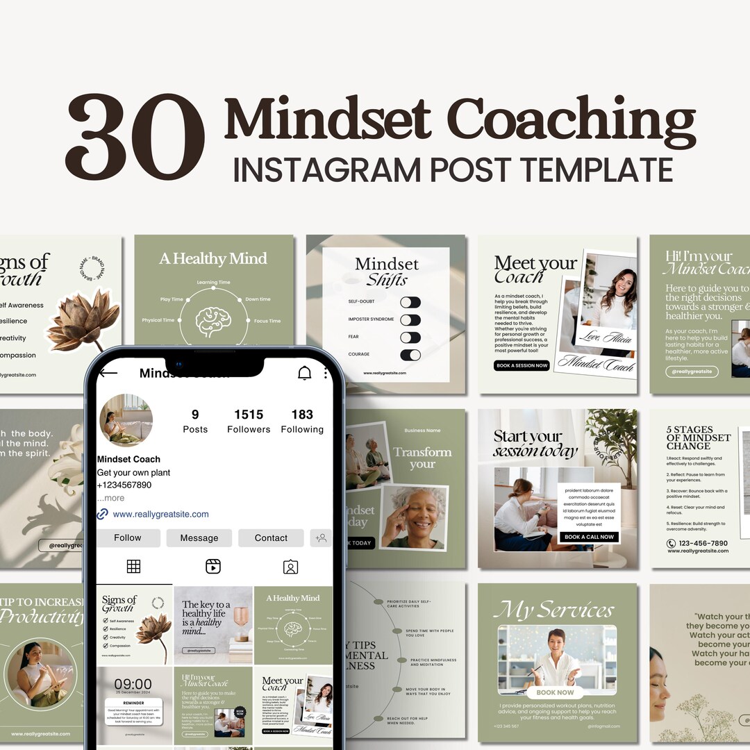 Mindset Coach Instagram Templates | Life Coach Templates | Mindset ...