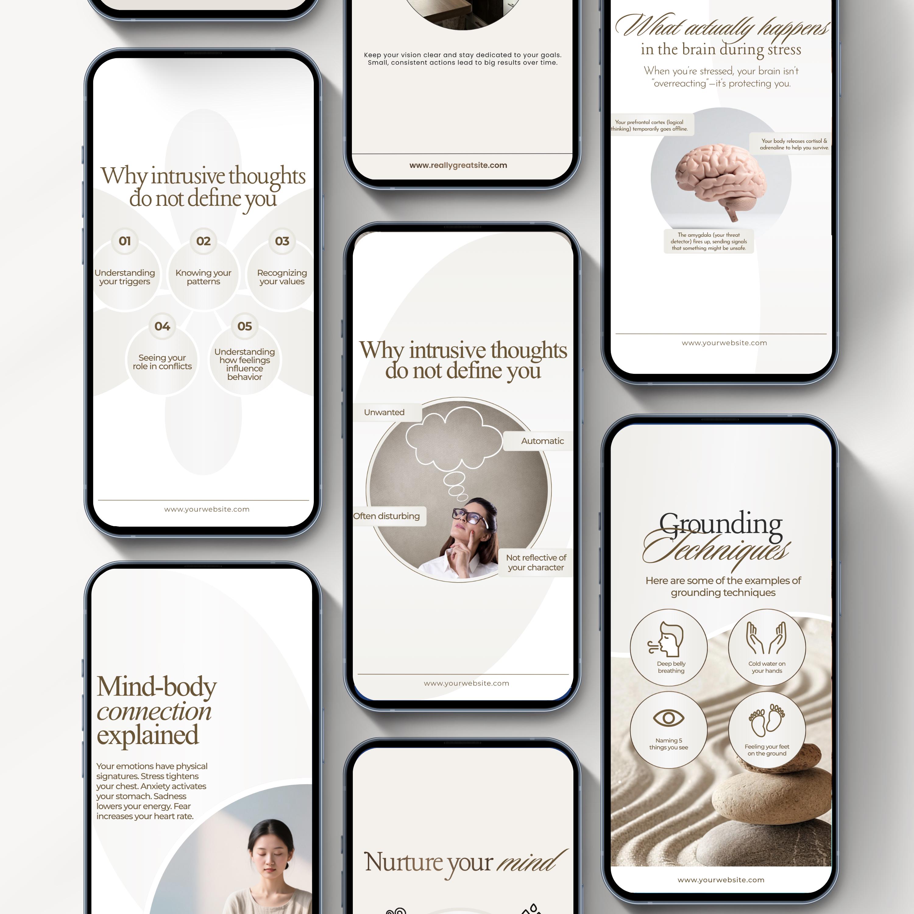 Luxury Therapist Instagram Templates, Psychologist Social Media, Mental ...