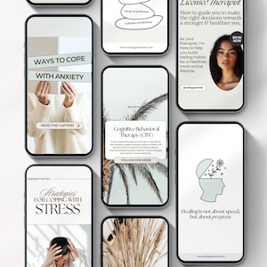 Therapist Instagram Templates, Psychologist Social Media, Mental Health ...