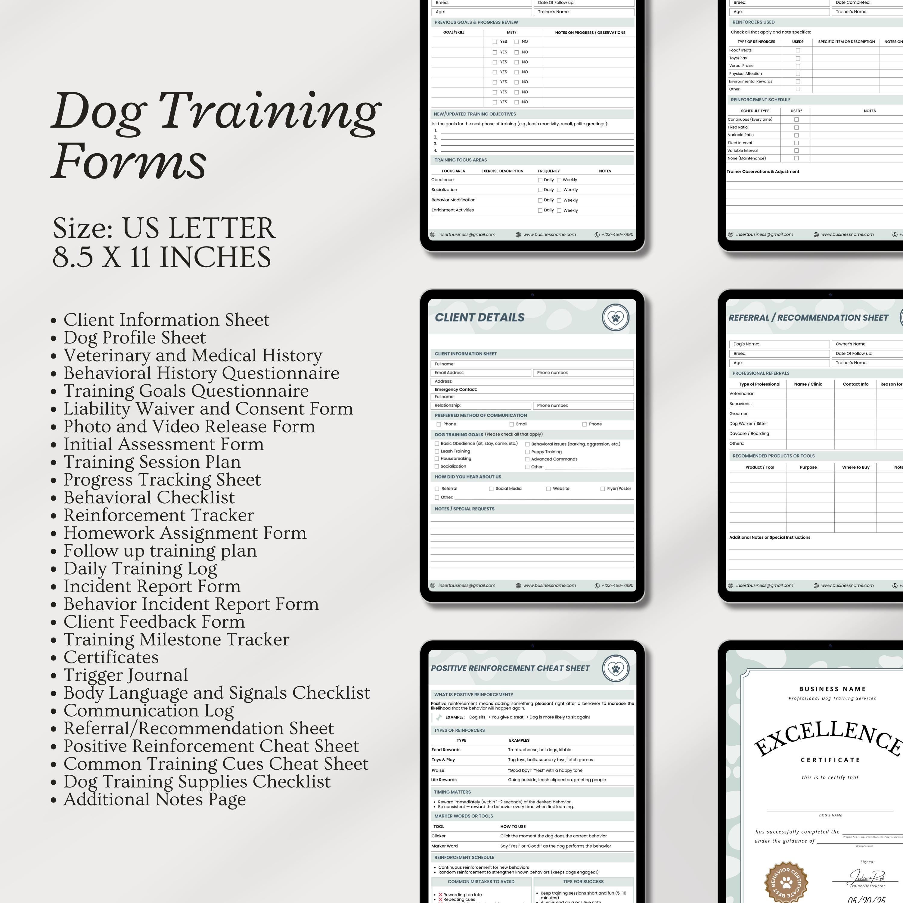 Dog Training Business Form, Puppy Socialization, Puppy Training Guide ...