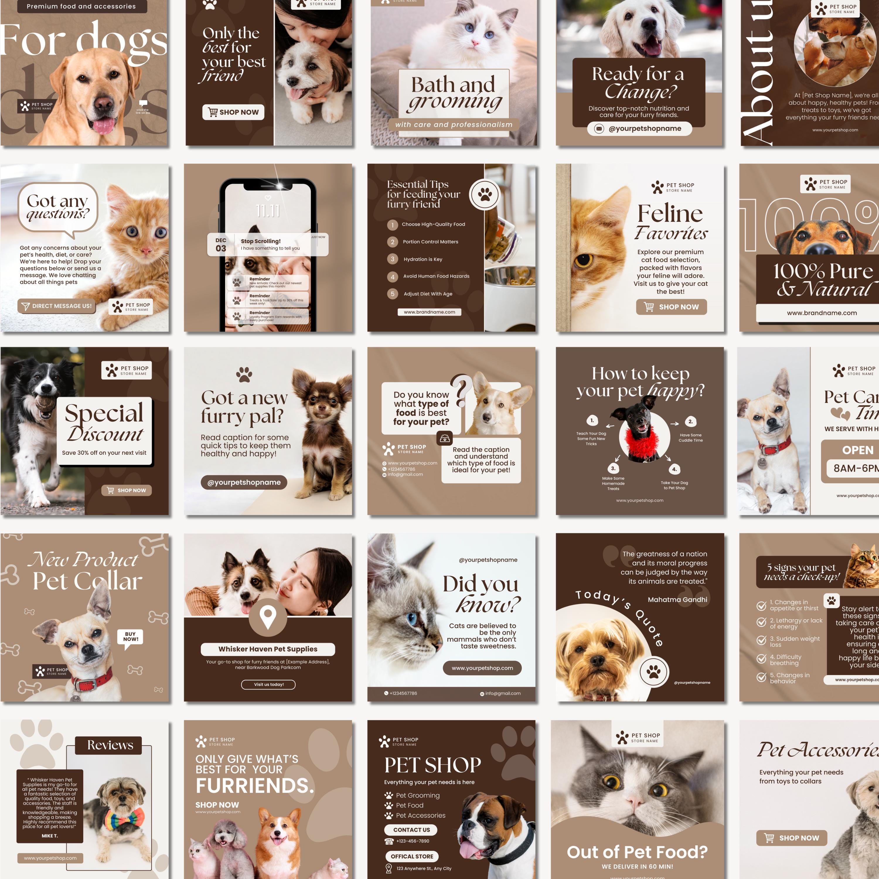 Pets Instagram Post Template | Pet Instagram Story Template | Social ...