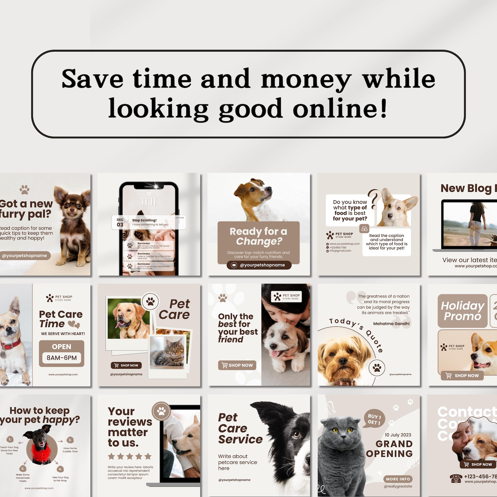Pets Instagram Post Template | Pet Instagram Story Template | Social ...