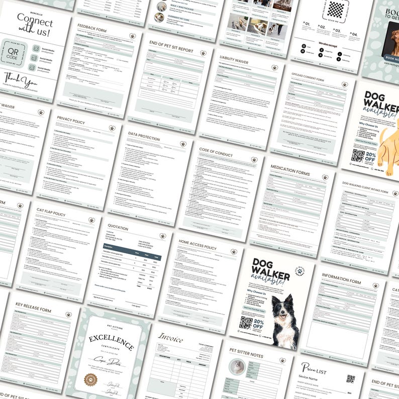 Pet Sitting Service Agreement/contract, Editable & Printable Pet ...