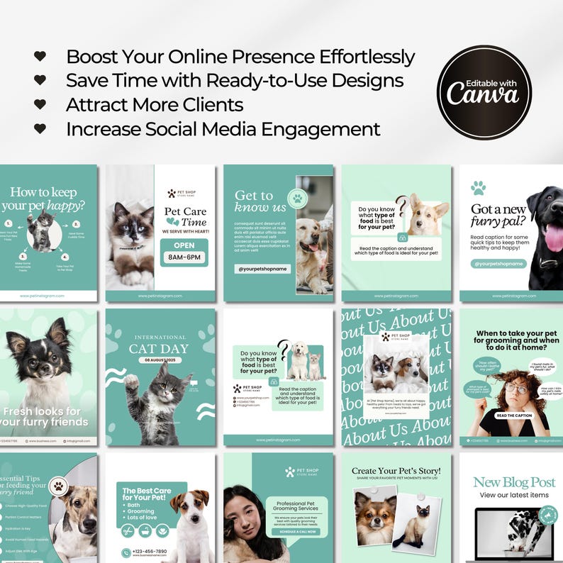 Pets Instagram Post Template | Pet Instagram Story Template | Social ...