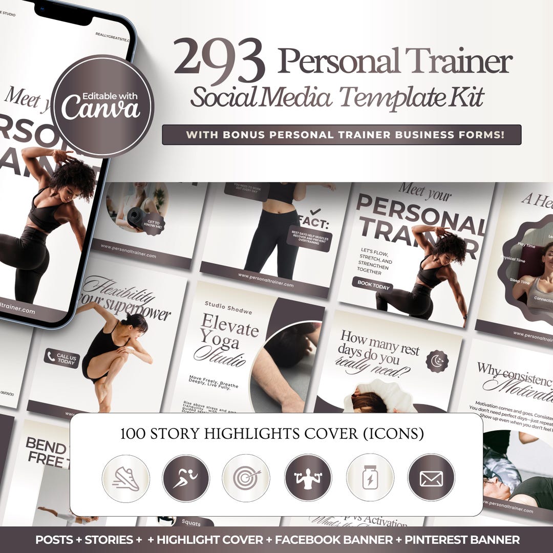 293 Personal Trainer Templates | Fitness Coach Instagram Template , Gym ...