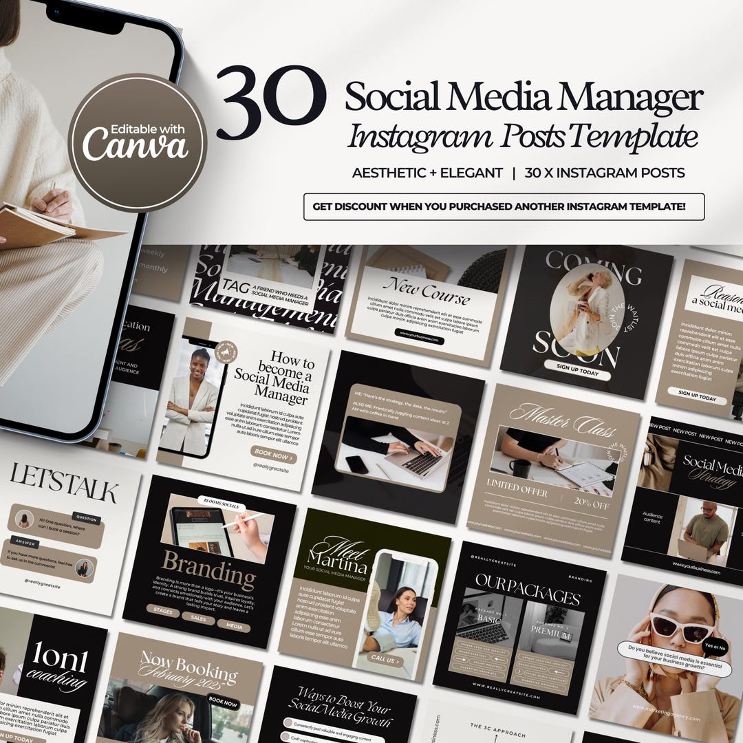 Social Media Manager Aesthetic Instagram Templates, Social Media ...