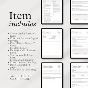 Cleaning Business Forms Bundle, Editable Cleaning Contract, Cleaning ...