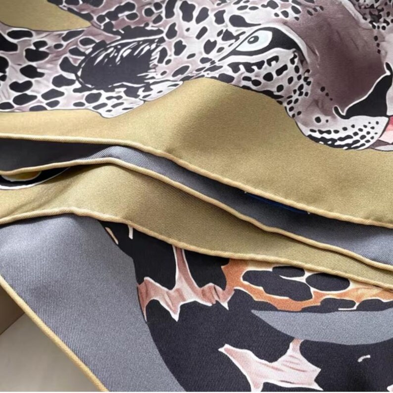 Tiger Print Scarf, Square Silk Scarf, for Women, Animal Print, Soft ...