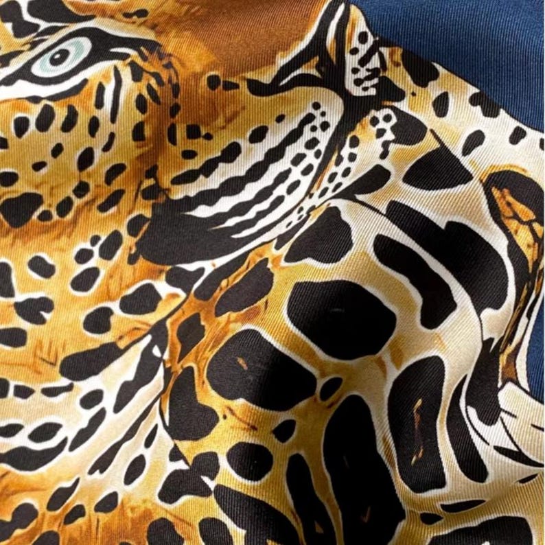 Tiger Print Scarf, Square Silk Scarf, for Women, Animal Print, Soft ...