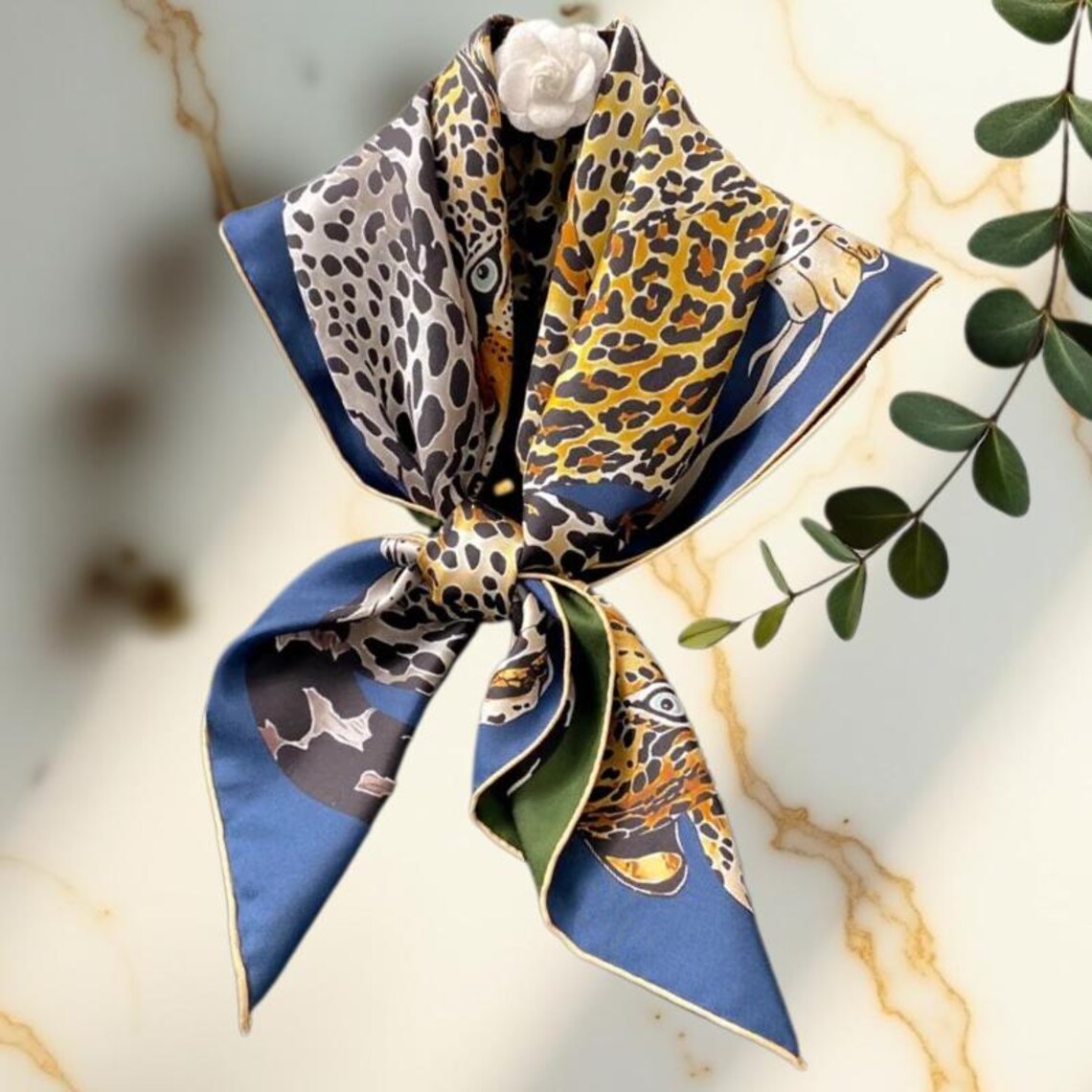 Tiger Print Scarf, Square Silk Scarf, for Women, Animal Print, Soft ...