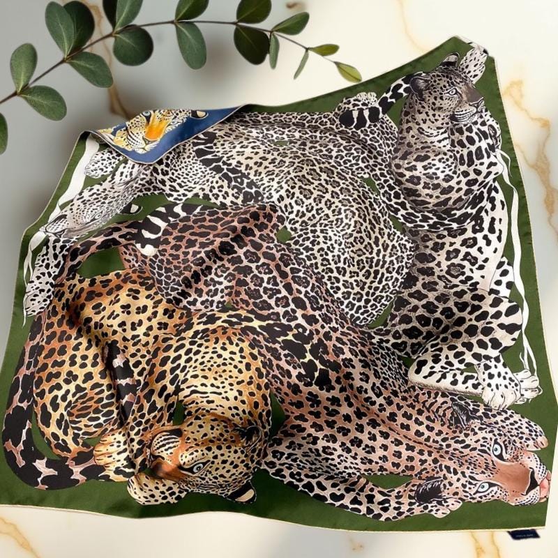 Tiger Print Scarf, Square Silk Scarf, for Women, Animal Print, Soft ...