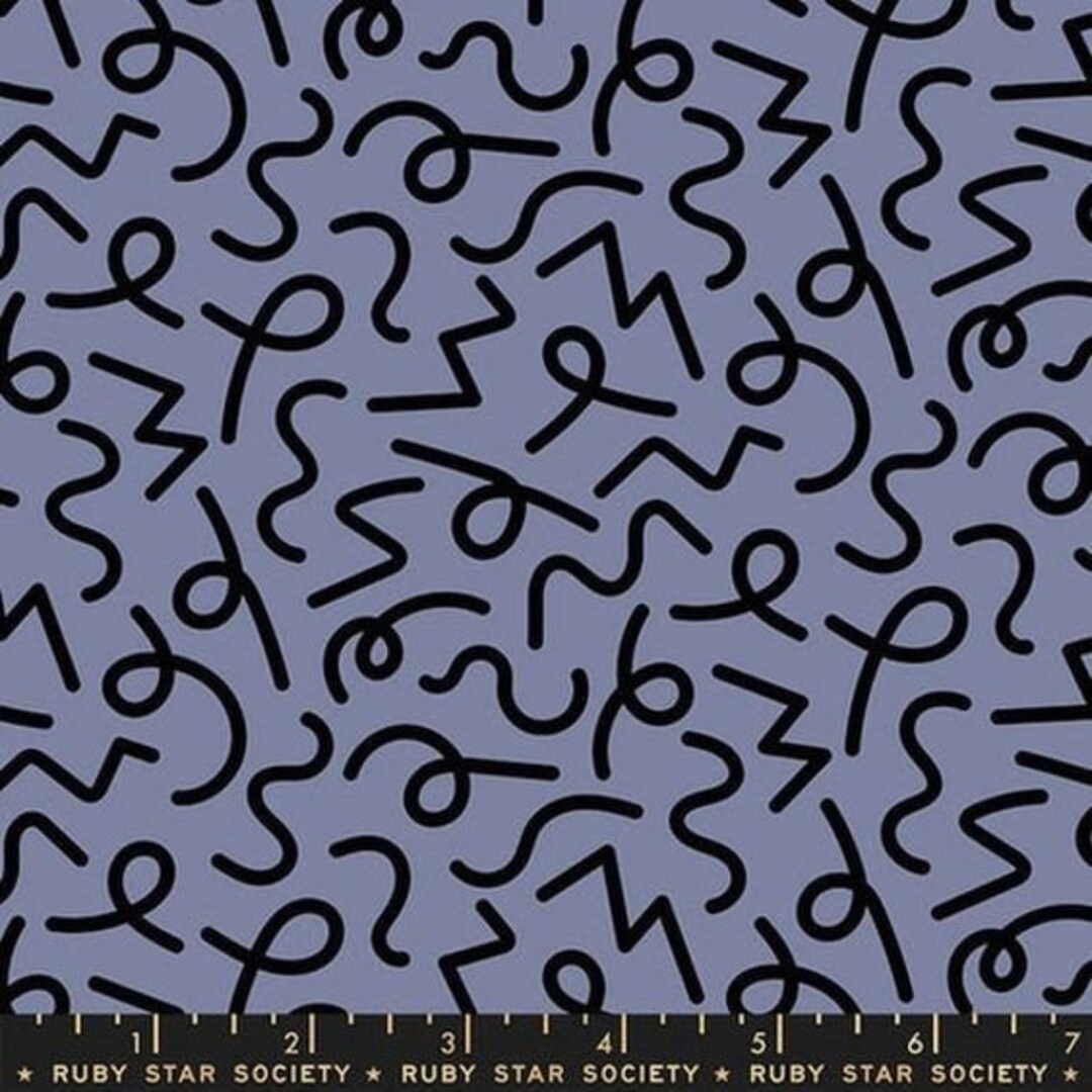 Darlings 2 Squiggle in Denim by Kimberly Kight Ruby Star Society Fat Quarter - Etsy