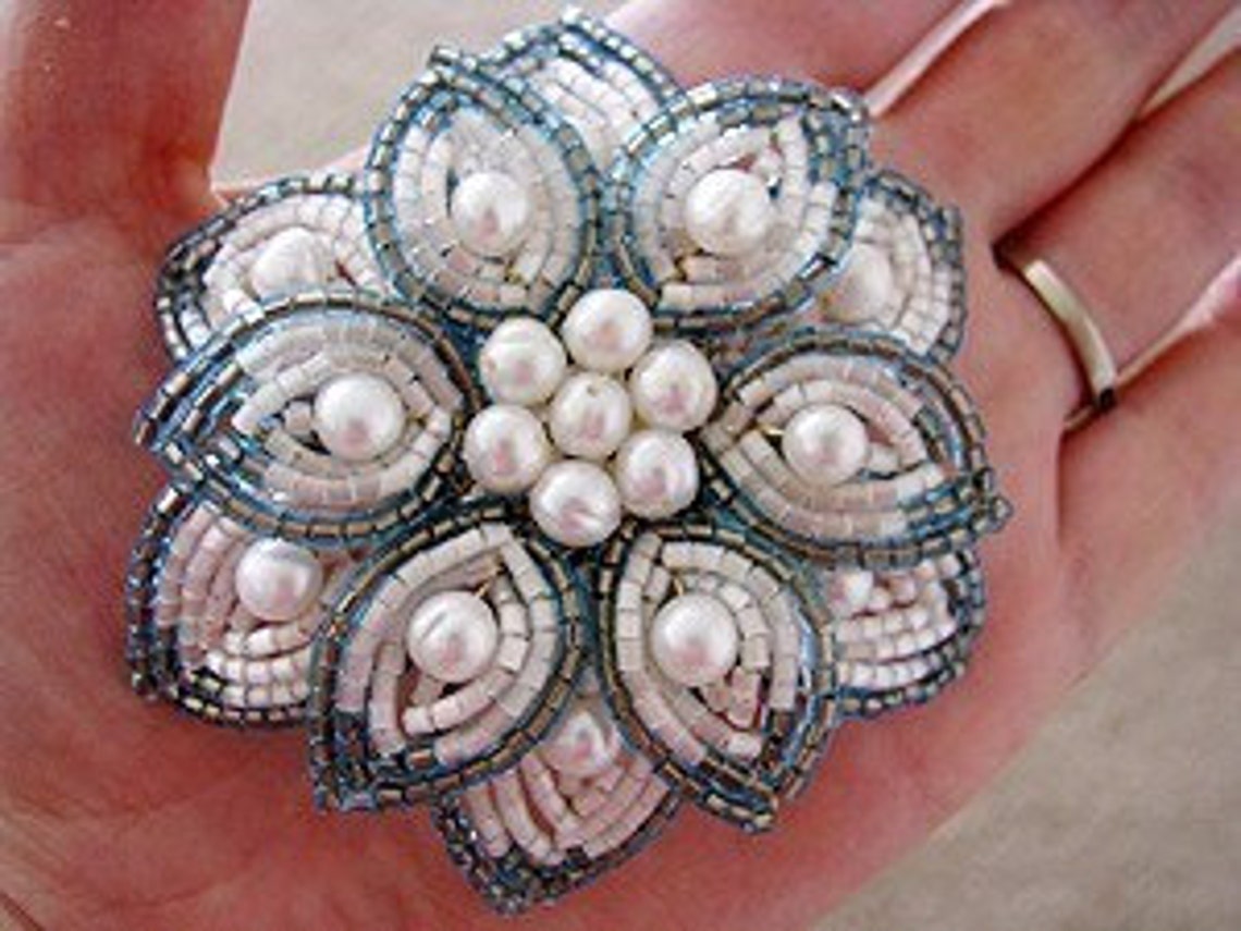 French Beaded Brooch Tutorial | Etsy