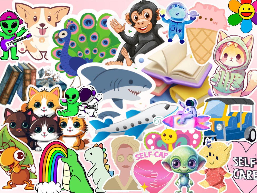 Varied Colors Cool Sticker Lot Book Fun Pack Laptop Car Alien Decals ...