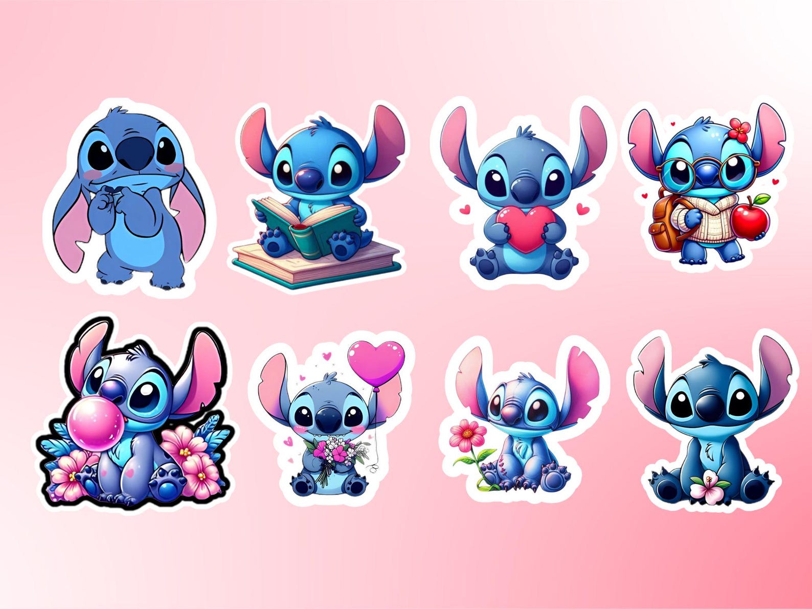 Stitch and Angel Peeking Peek Peekabo Peekers Bumper Vinyl Stickers ...