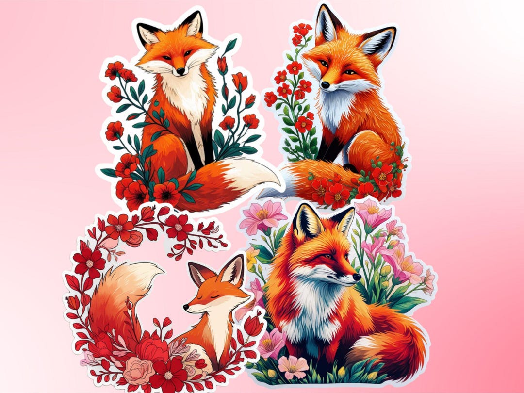 Fox Vinyl Stickers (pack of 3) - Cute Waterproof Fox Sticker Pack - Etsy