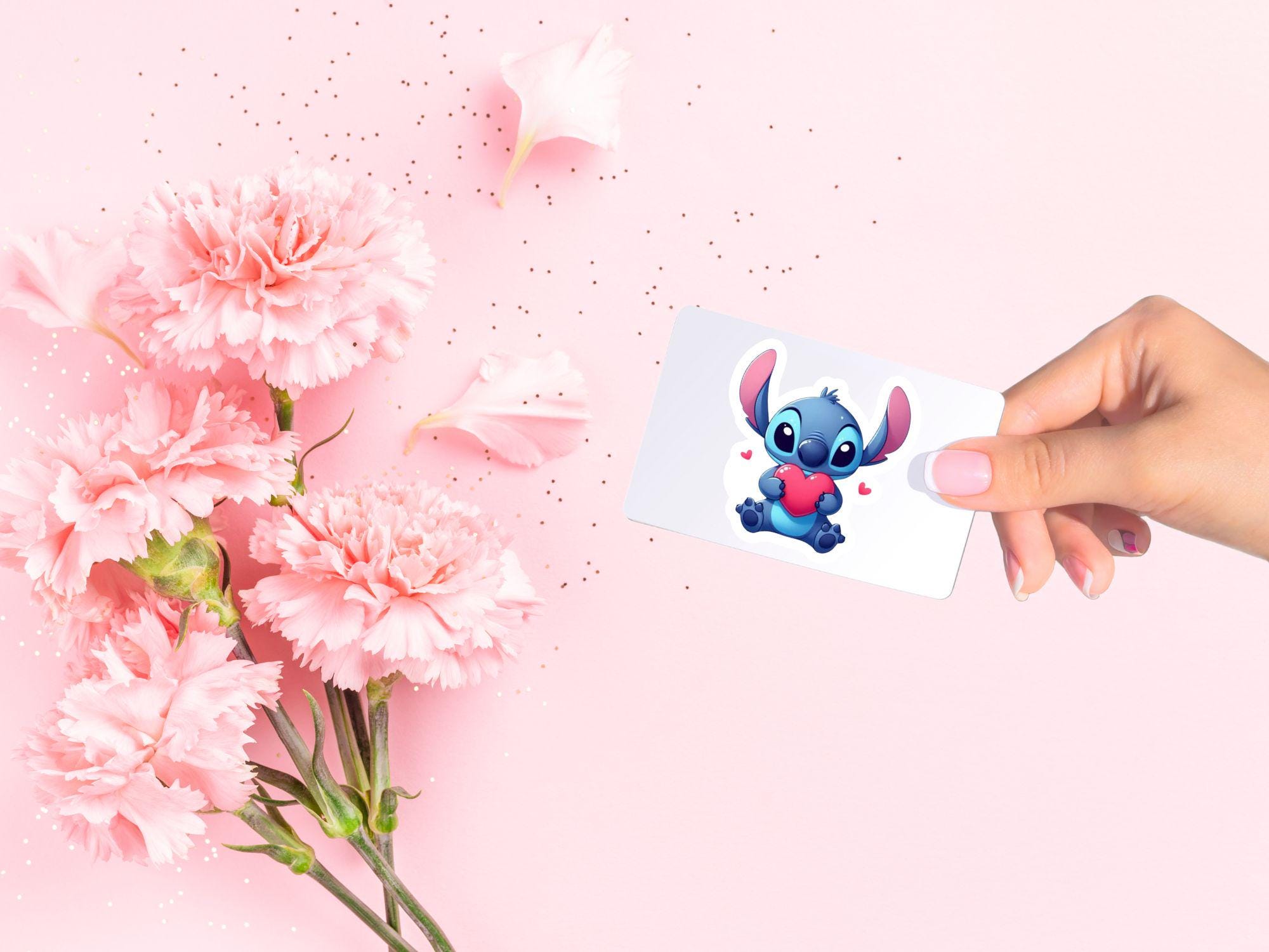 Stitch and Angel Peeking Peek Peekabo Peekers Bumper Vinyl Stickers ...