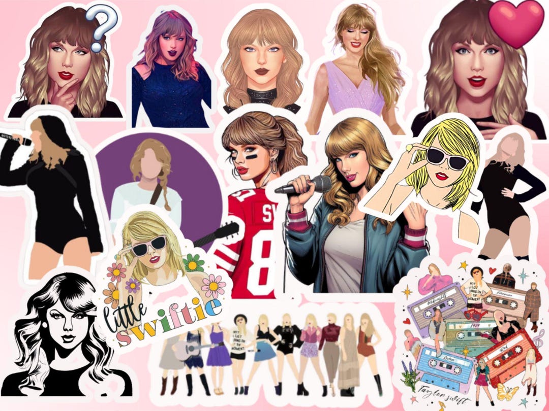 Taylor Swift Sticker Pack, Vinyl Taylor Swift Sticker Bundle, Swiftie ...