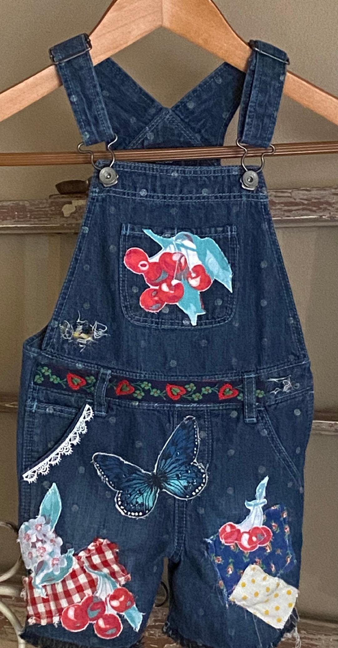 3T Upcycled Denim Overalls Boho Tmyers Magnolia Inspired Vintage Grunge ...