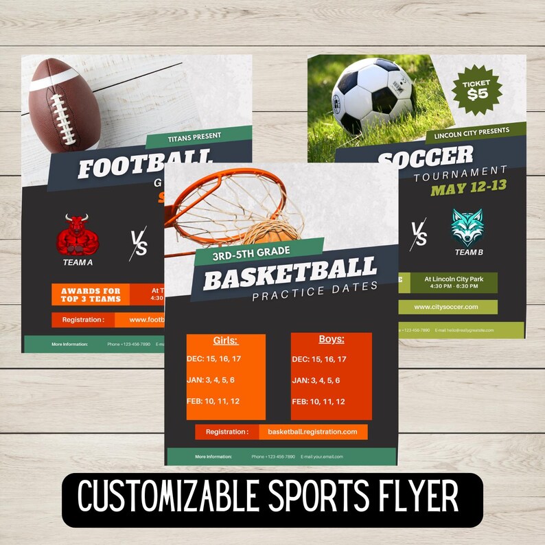 Customizable Sports Flyer Template – Editable Digital Design for Teams ...