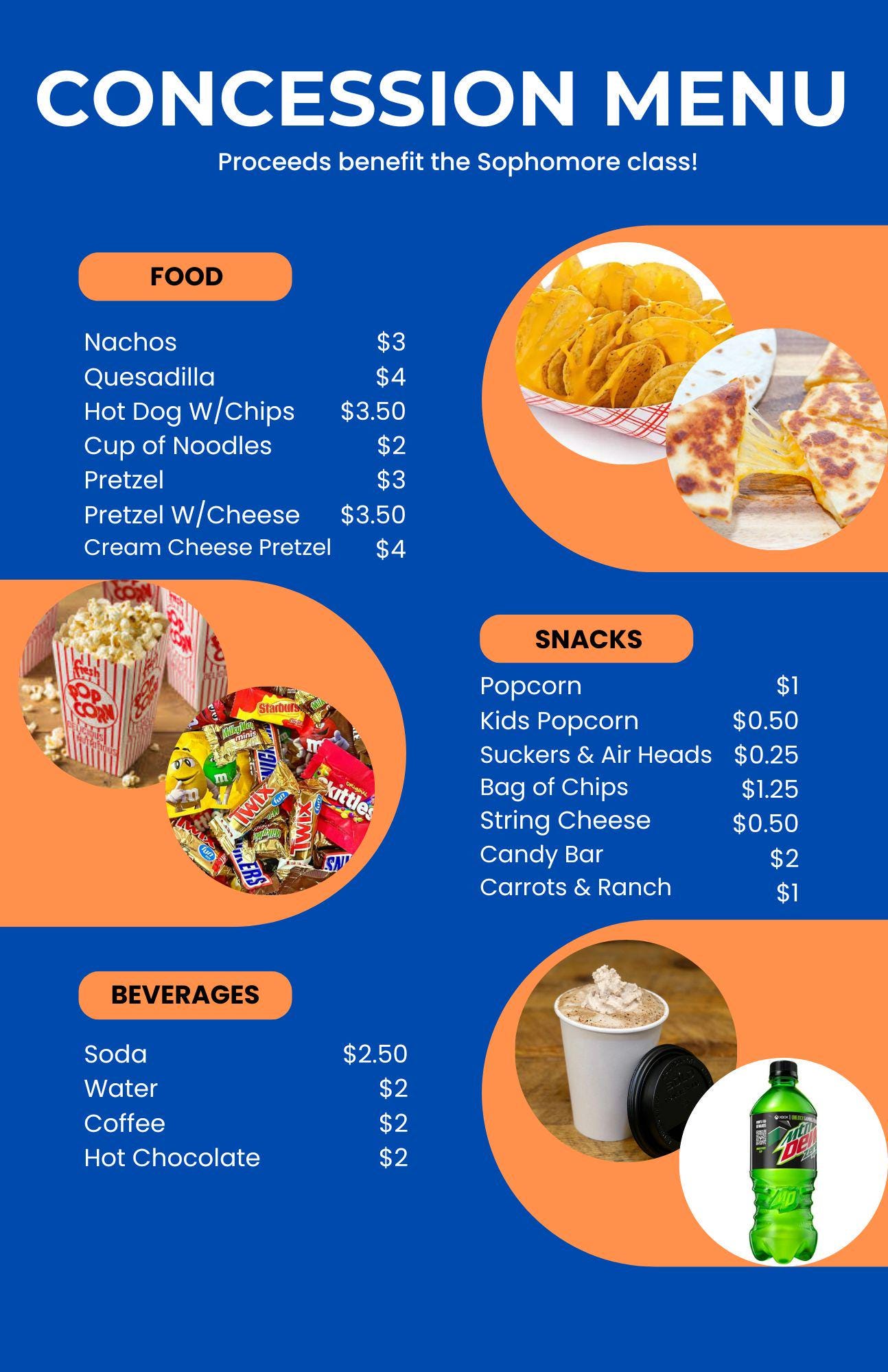 Editable Digital Concession Menu | Instant Download | Customizable ...