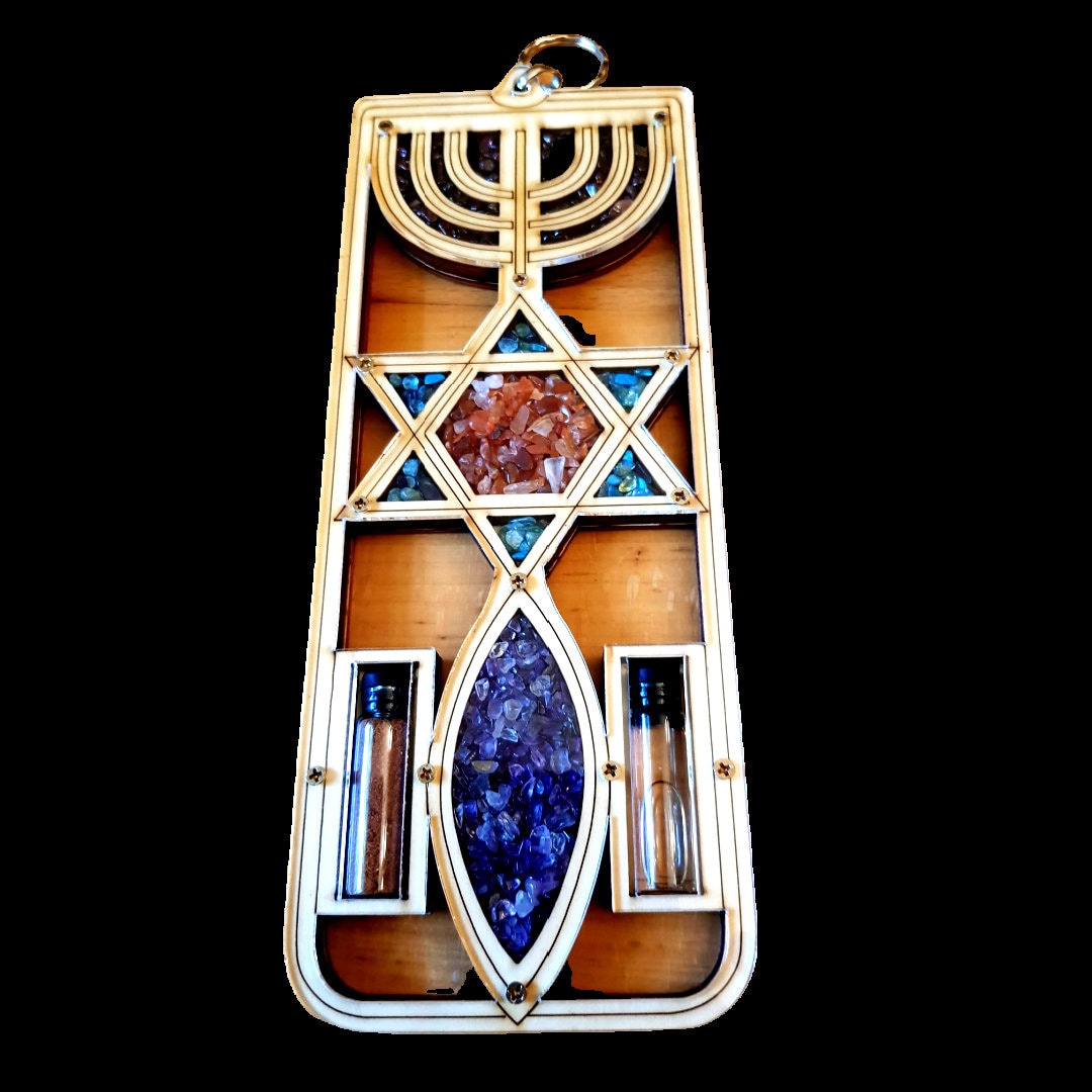 Bluenoemi Messianic Symbol Home Decor Spiritual, Menorah Star of David ...