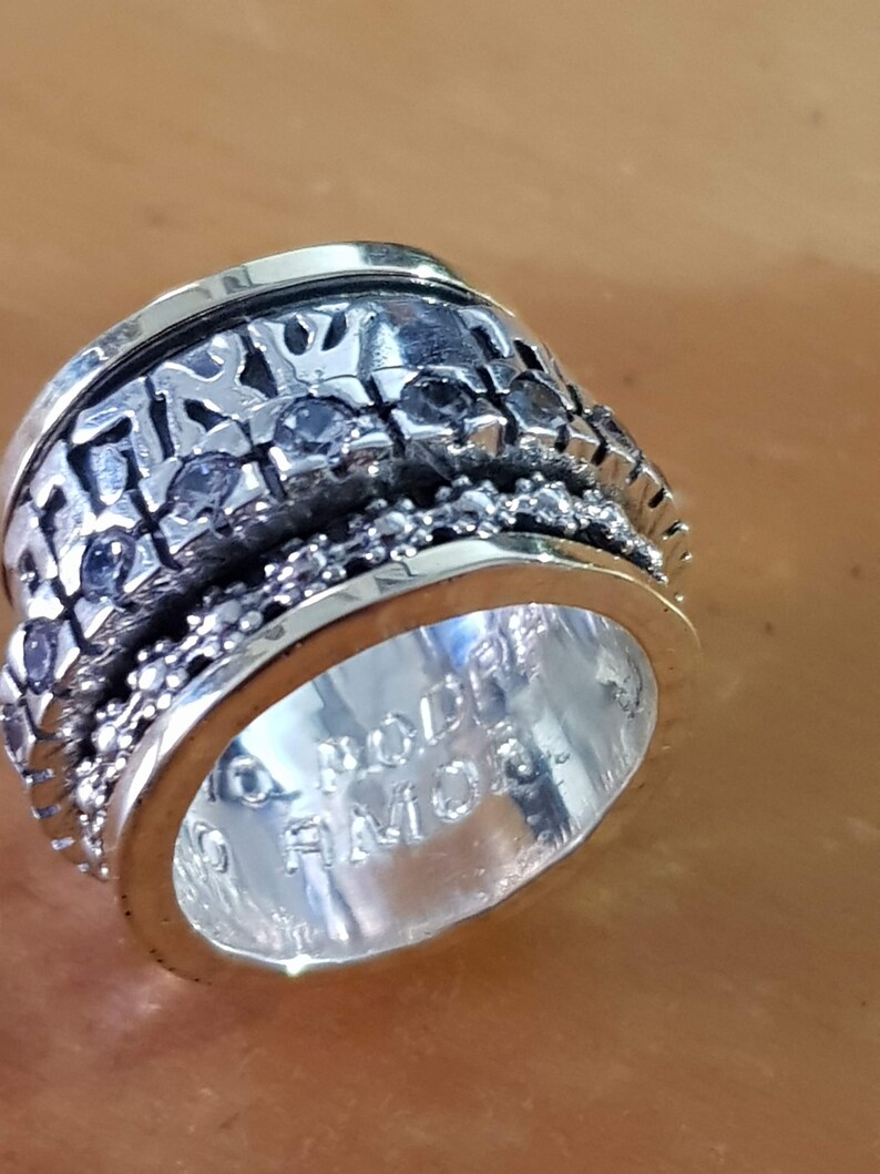 Cz engagement ring scripture rings. Hebrew love ring . | Etsy