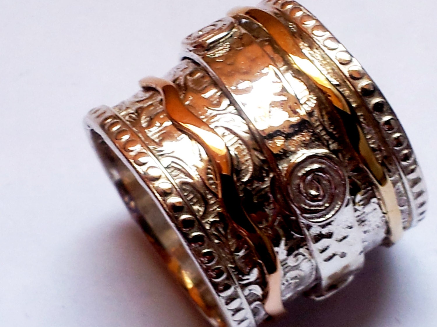 Spinner Ring for Woman Spinning Ring Silver and Gold Rings - Etsy