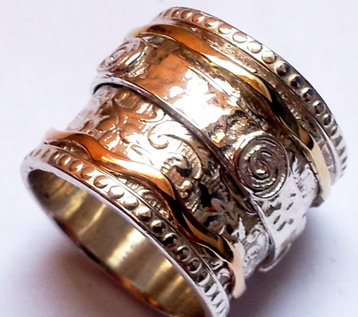 Spinner Ring for Woman Spinning Ring Silver and Gold Rings - Etsy