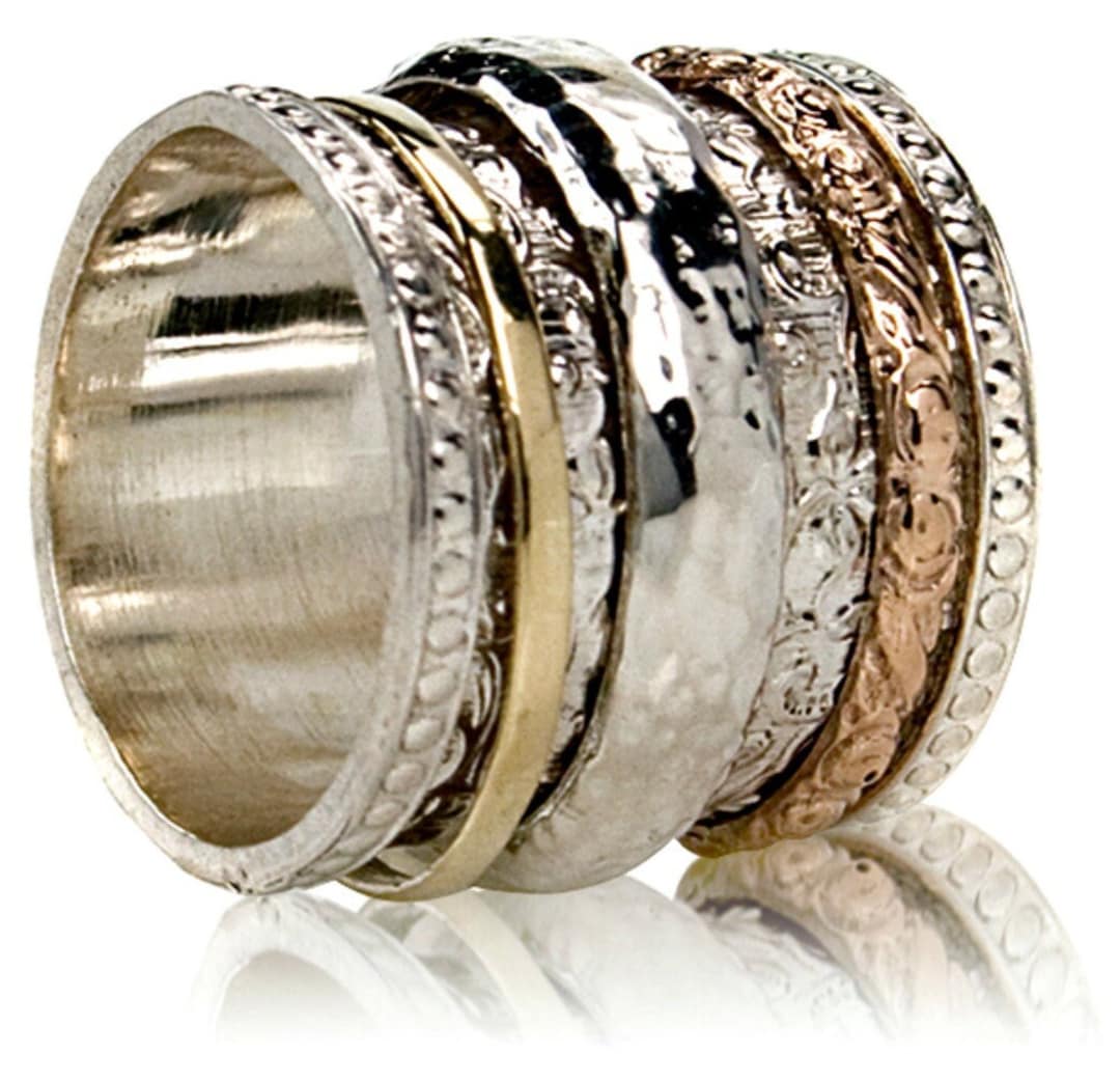 Bluenoemi Spinner Ring for Woman, Spinning Ring, Silver and Gold Rings ...